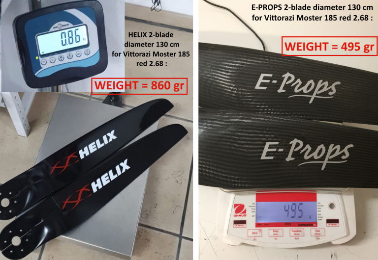 Propellers weight comparison - E-PROPS Carbon-Titanium Propellers for ...